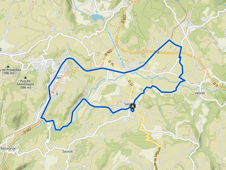 Saignes e Sumène-Artense via verde - loop na base dos Puys do Cantal ...